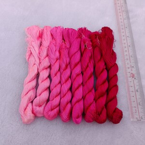8 Skeins Pink Fuchsia Red Color Shades Mulberry Silk Threads for Hand ...