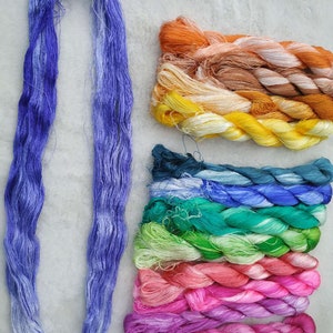 Variegated Embroidery Silk Thread | 13 Skeins Natural Mulberry Silk ...