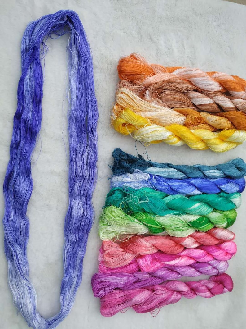 Variegated Embroidery Silk Thread 13 Skeins Natural Mulberry - Etsy