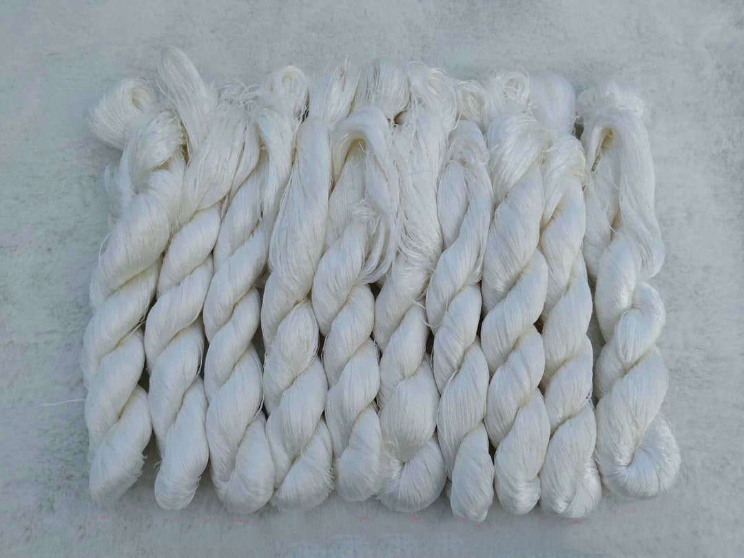 Pack of 10 Skeins | Undyed Silk Embroidey Thread | White Silk Natural ...