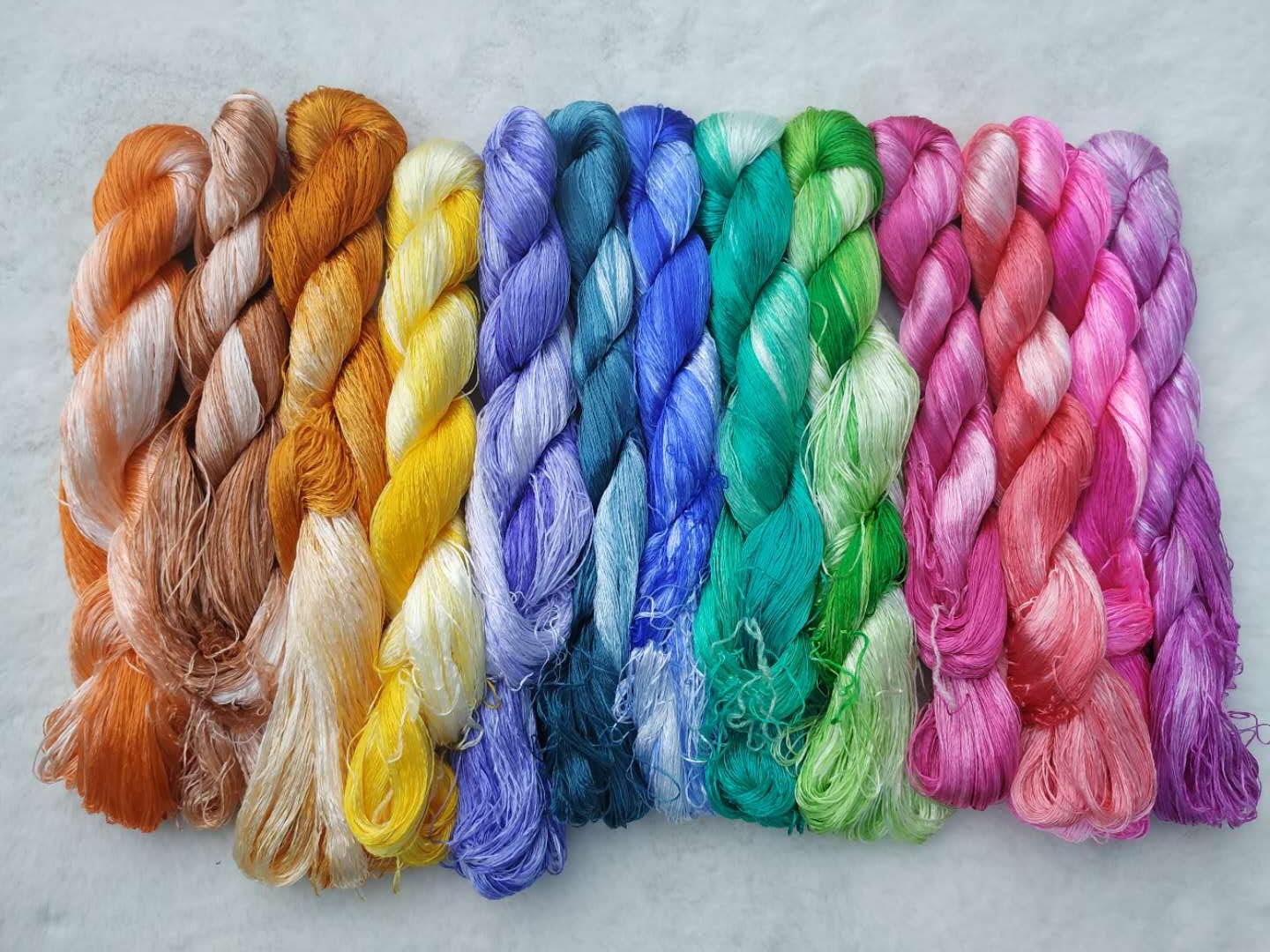 Variegated Embroidery Silk Thread 13 Skeins Natural Mulberry - Etsy