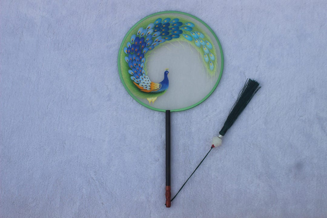 Suzhou Double-sided Fan Peacock Handmade Embroidery Chinese Double ...