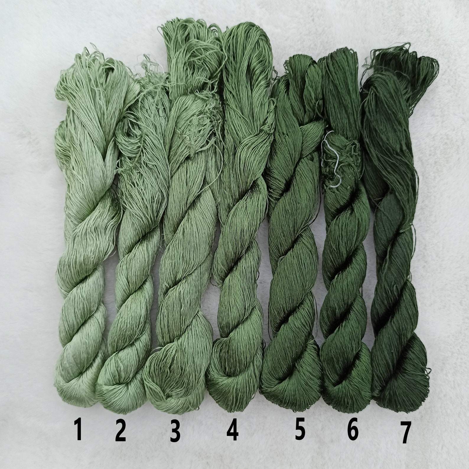 7 skeins hand-dyed 100% natural mulberry silk embroidery floss | Etsy