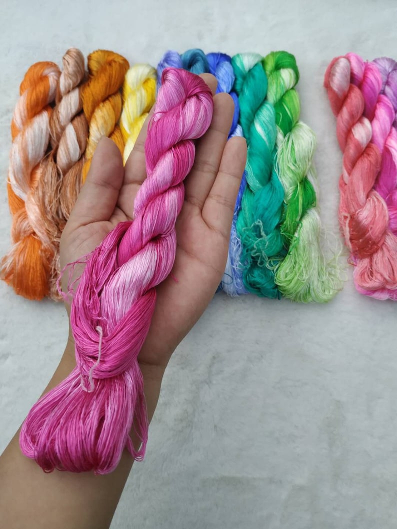 Variegated Embroidery Silk Thread 13 Skeins Natural Mulberry - Etsy