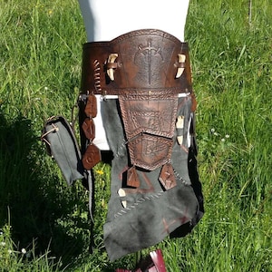 Leather Belt Tassets Faulds Skirt Armor of Tribal Barbarian With Rune ...