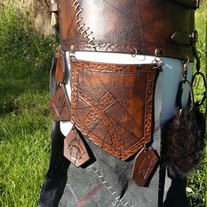 Leather Belt Tassets Faulds Skirt Armor of Tribal Barbarian With Rune ...