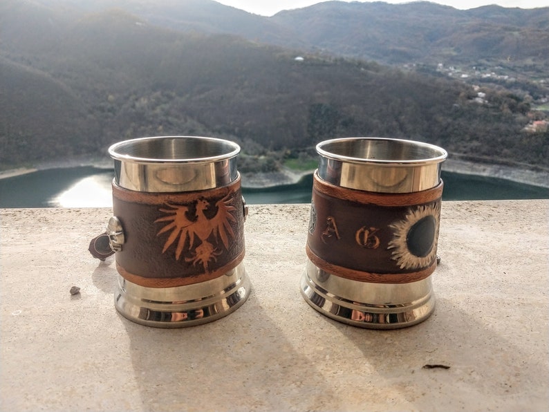 Boccale PERSONALIZZATO per birra vino in cuoio italiano larp | Etsy
