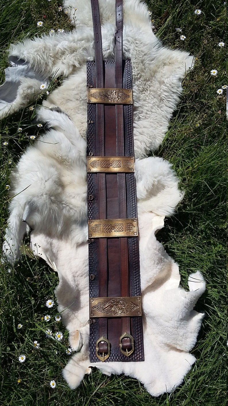 PIRATE Belt With Double Buckle and Celtic Decorations Warrior | Etsy