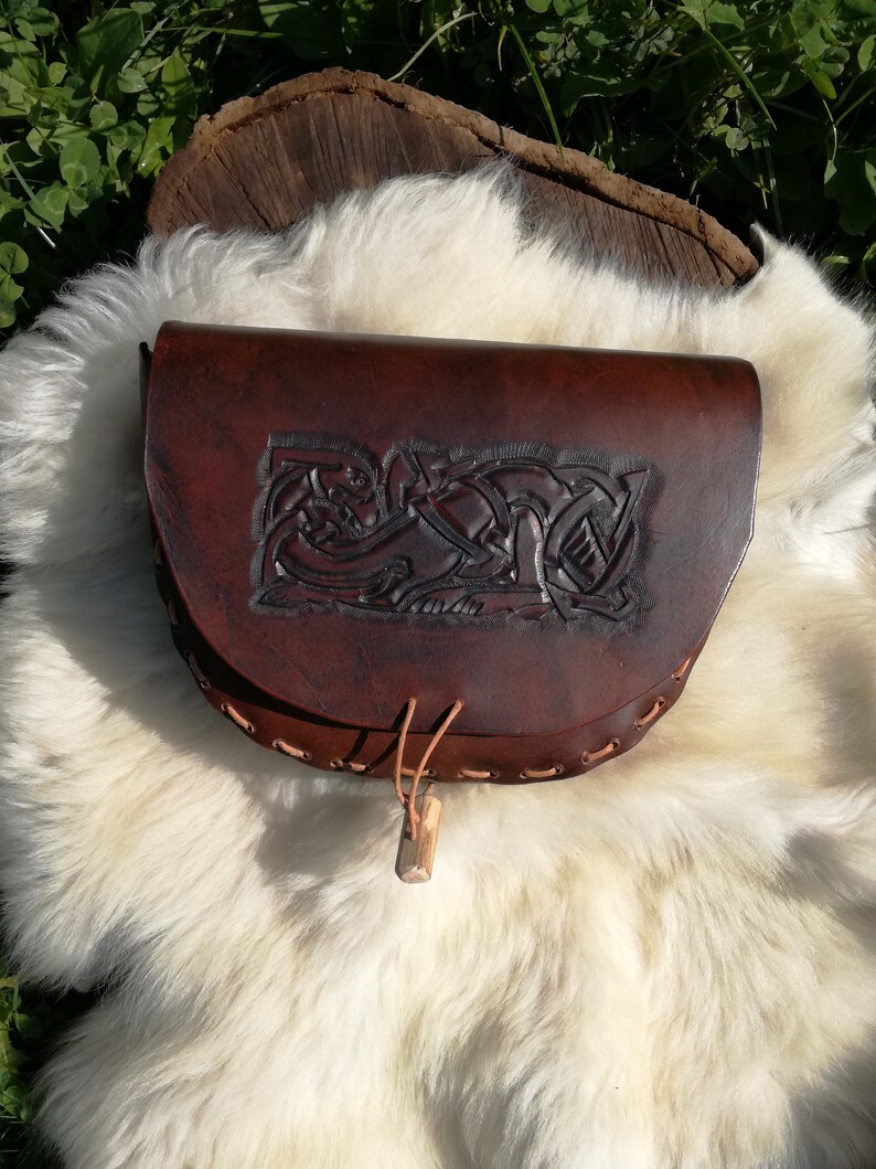 Leather Celtic Bag CUSTOM Handmade Belt / Shoulderbag Viking - Etsy