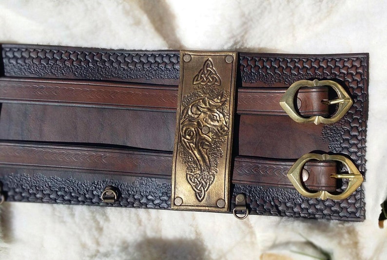 PIRATE Belt With Double Buckle and Celtic Decorations Warrior - Etsy