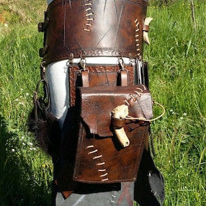 Leather Belt Tassets Faulds Skirt Armor of Tribal Barbarian With Rune ...