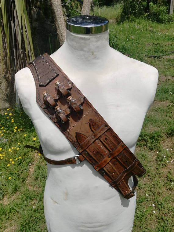 Leather alchemist larp belt high quality band cosplay costume | Etsy