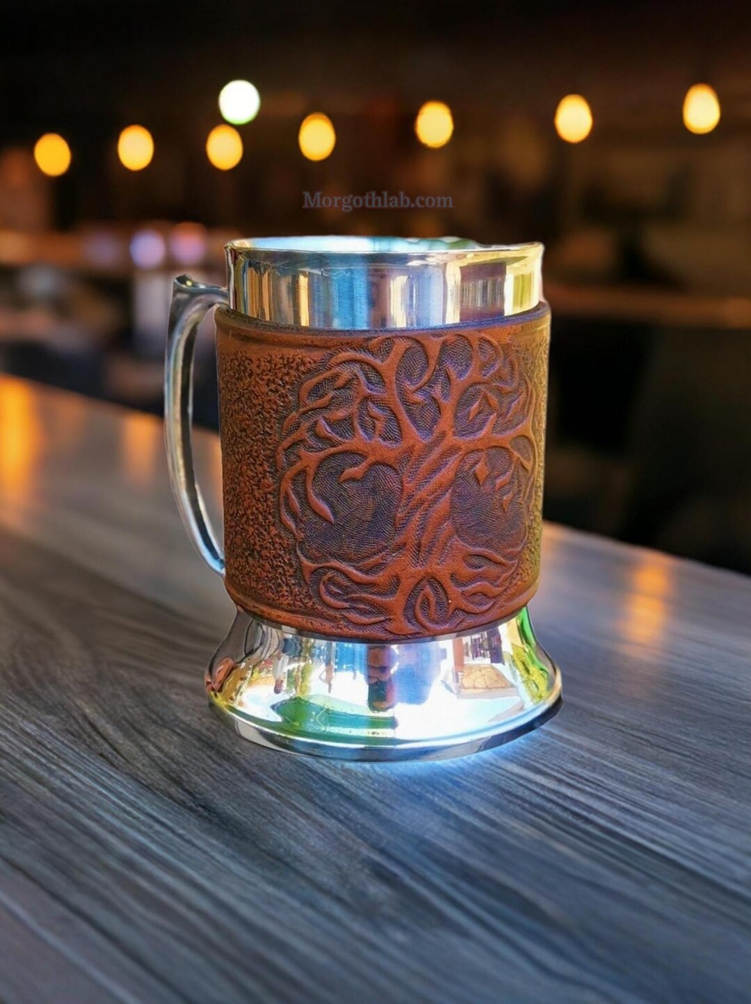 Boccale PERSONALIZZATO per birra vino in cuoio italiano larp festa ...