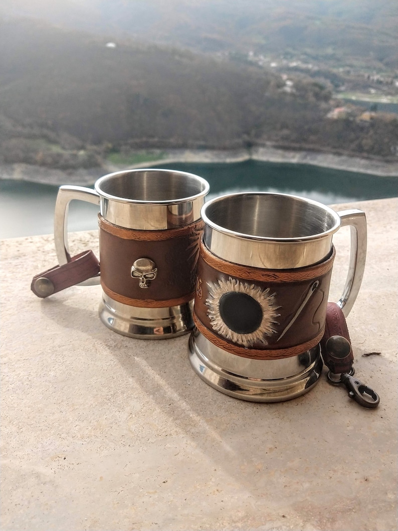 Boccale PERSONALIZZATO per birra vino in cuoio italiano larp - Etsy Italia