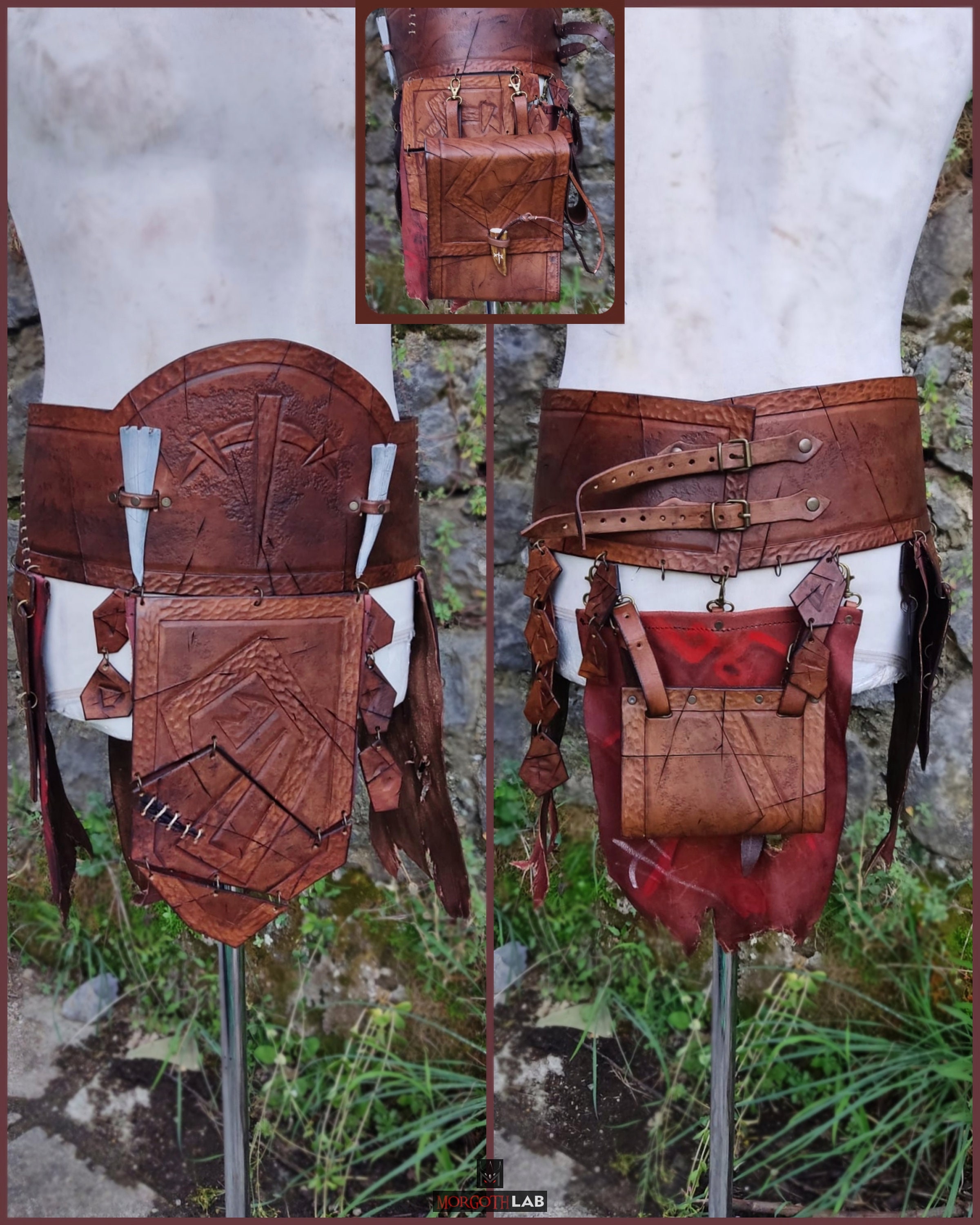 Leather Belt Tassets Faulds Skirt Armor of Tribal Barbarian | Etsy