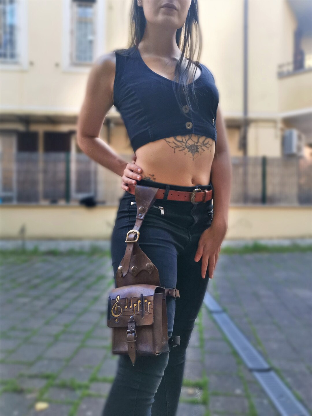CUSTOM Leather LEG BAG Pocket Purse Accessory Gift for Her High Quality ...