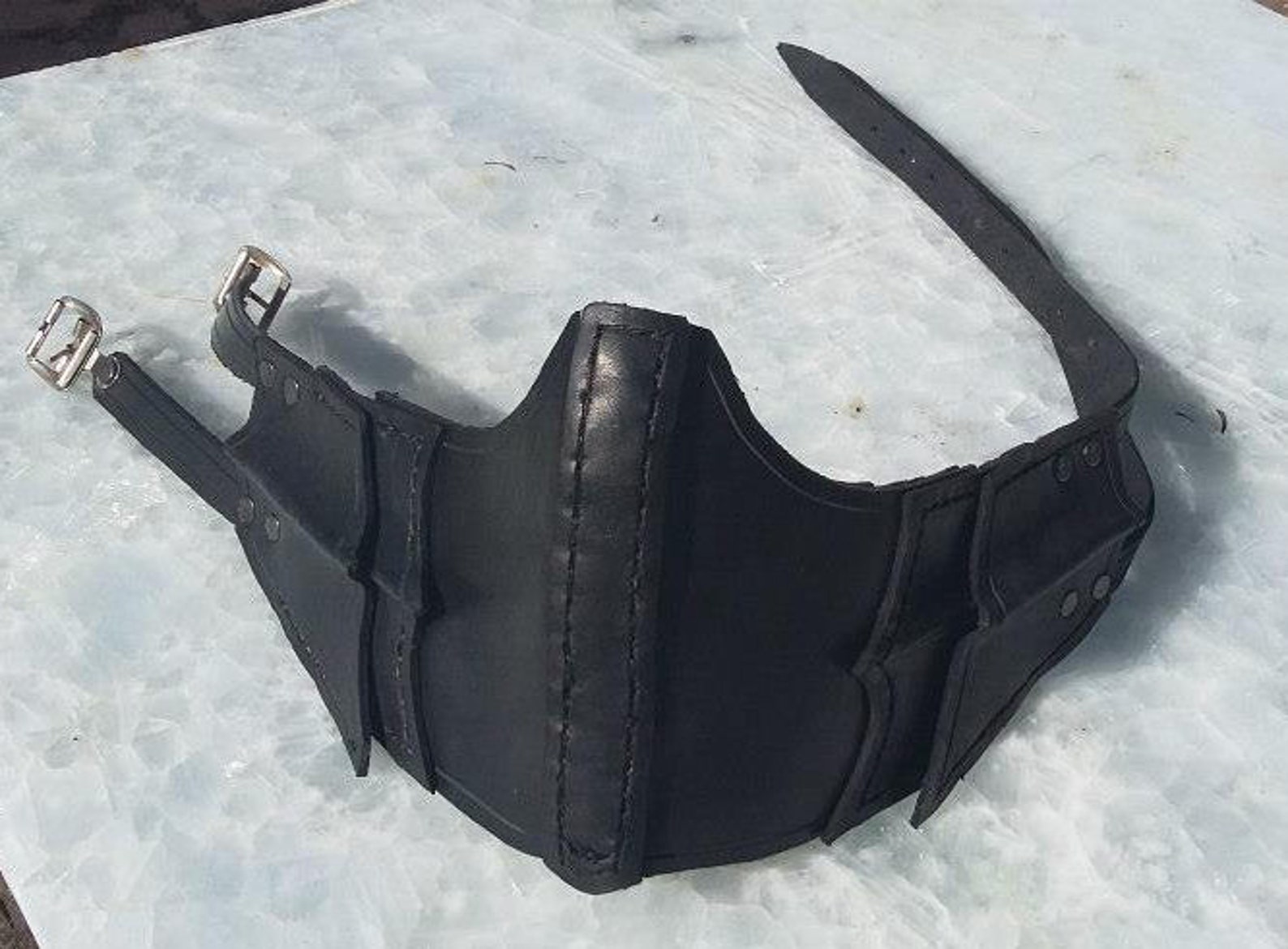 Mask Muzzle Anti Gas in Leather Half Mask Fantasy Larp Cosplay | Etsy ...