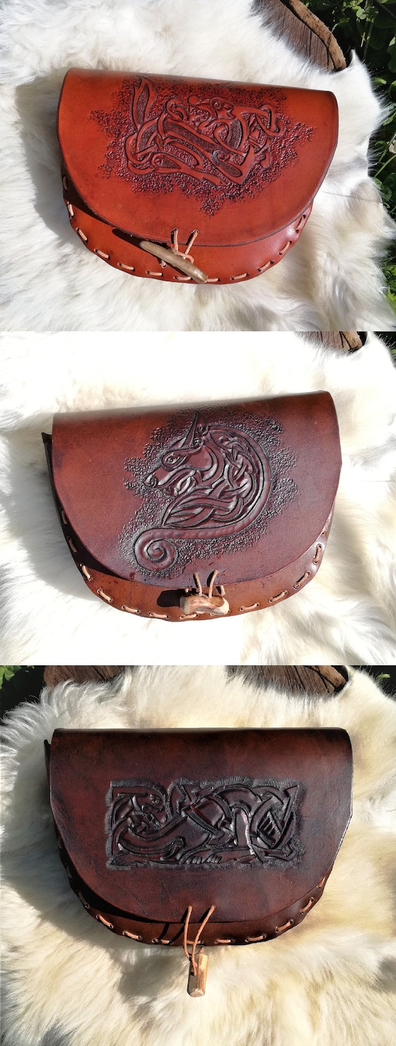 Leather Celtic Bag CUSTOM Handmade Belt / Shoulderbag Viking - Etsy