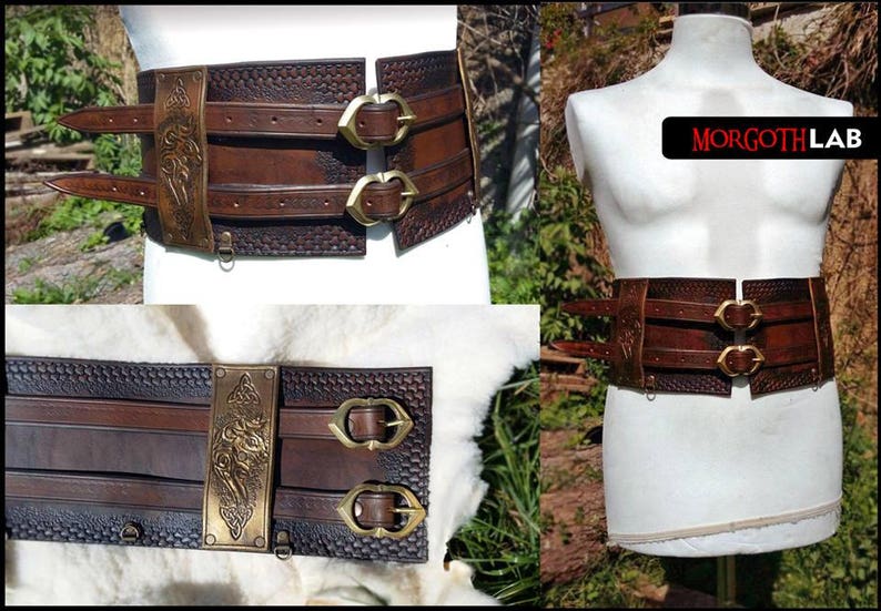 PIRATE Belt With Double Buckle and Celtic Decorations Warrior - Etsy