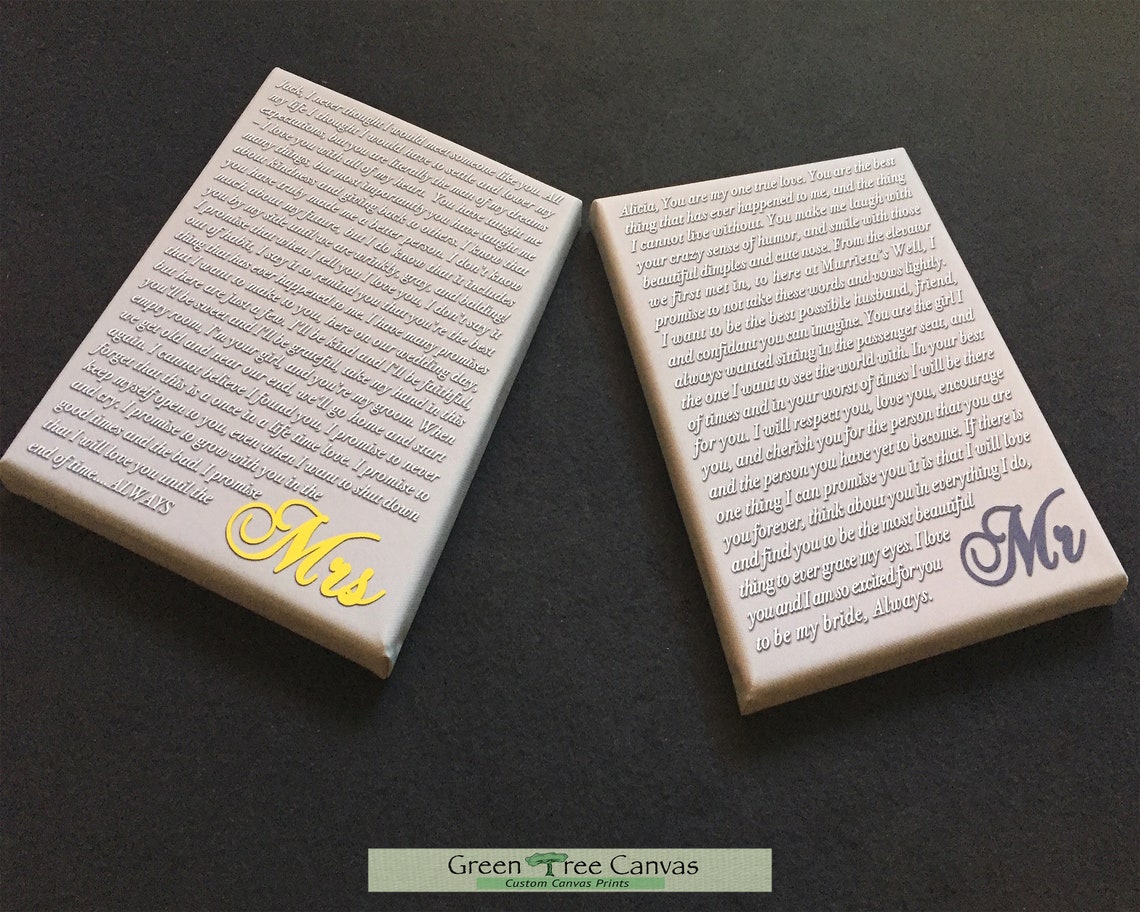 Personalized Vows Print First Anniversary Gift Paper - Etsy