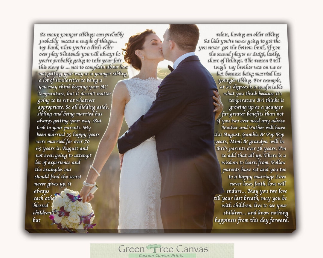 First Wedding Anniversary, Wedding Vows Print, Wedding Picture With ...