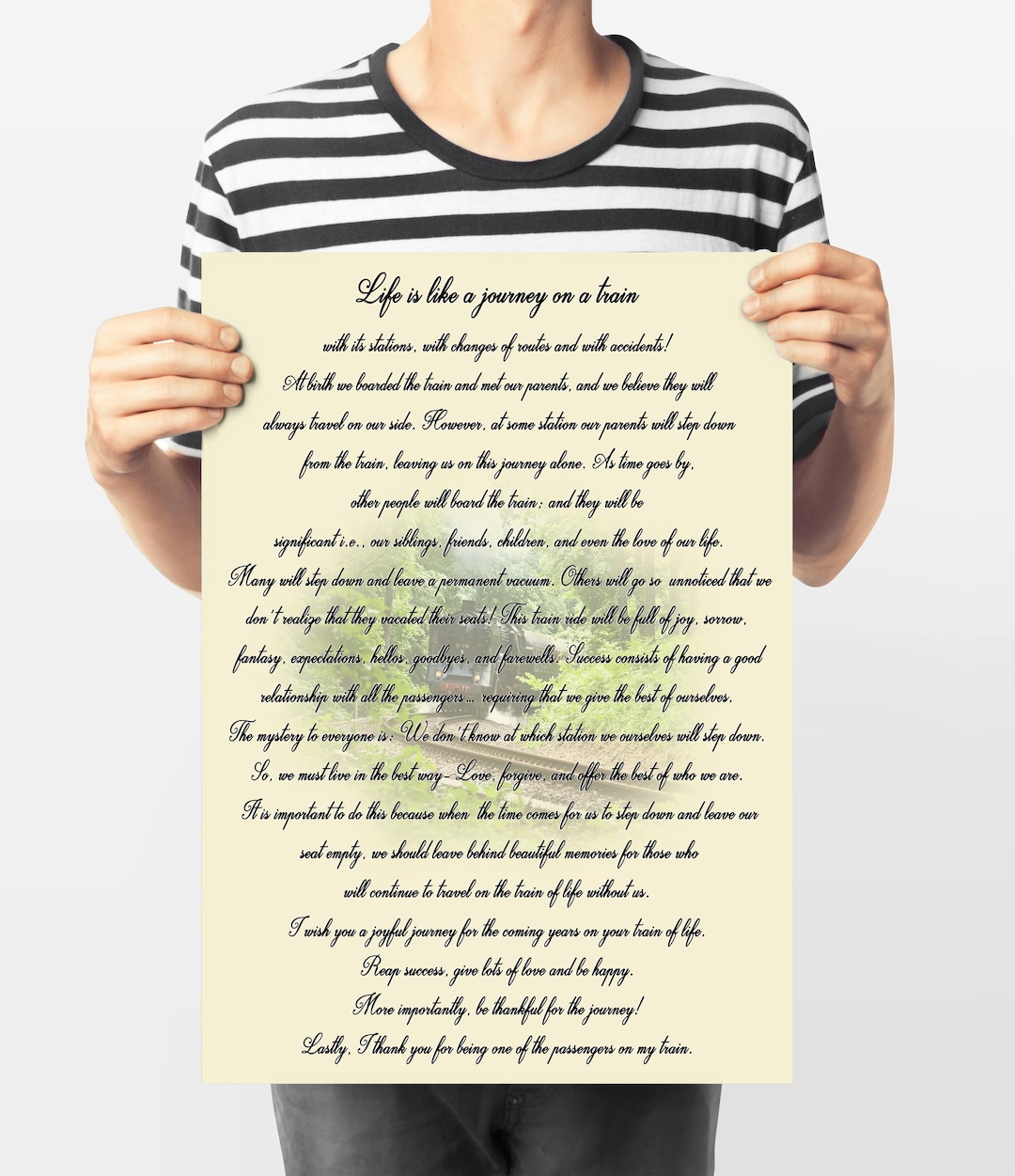 Life is Like a Journey on a Train Poem, Print Without a Frame ...