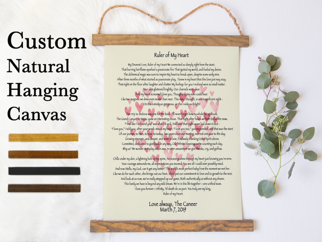 Poem on Canvas, Custom Poem on Canvas, Hanging Canvas, Wall Decor ...
