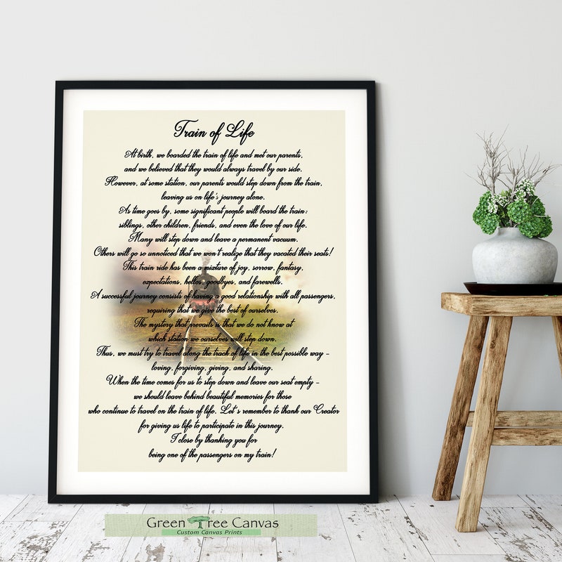 Train of Life Poem Printable - Etsy