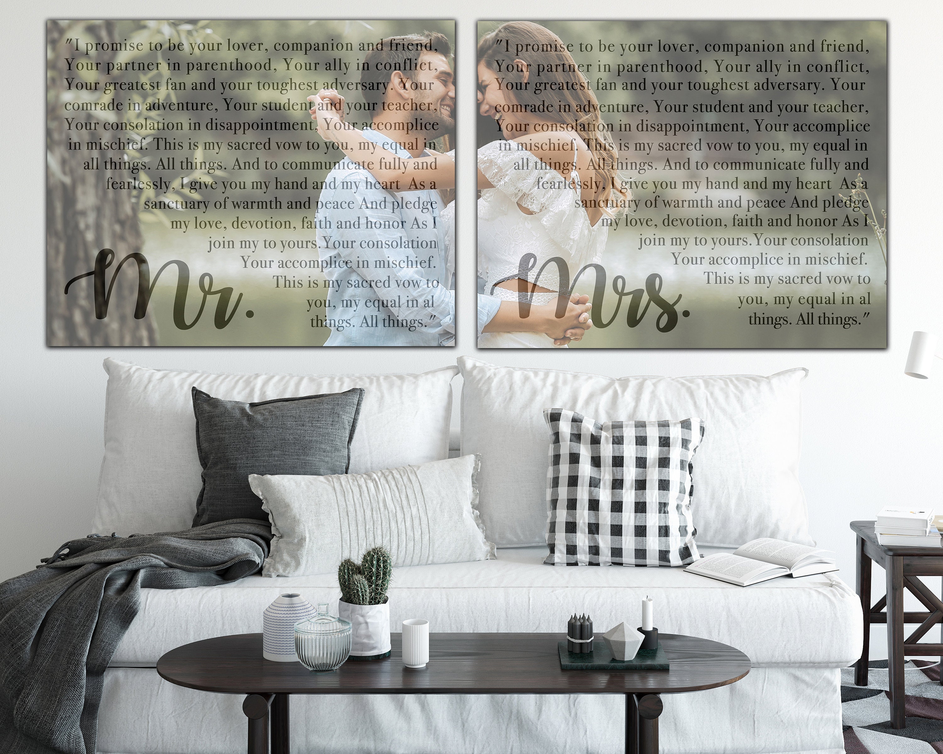 Wedding Vows Art Vows on Canvas Wedding Vows Print - Etsy