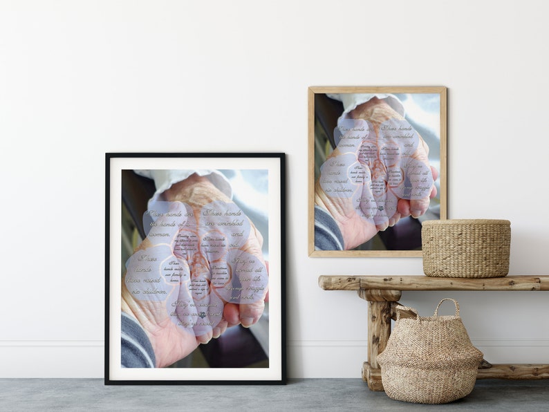 These Hands Personalized Calligraphy Poem With Photo, These Are the ...