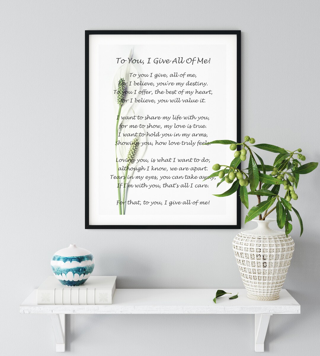 Custom Poem Print, Custom Song Lyrics Print, Personalized Poem ...
