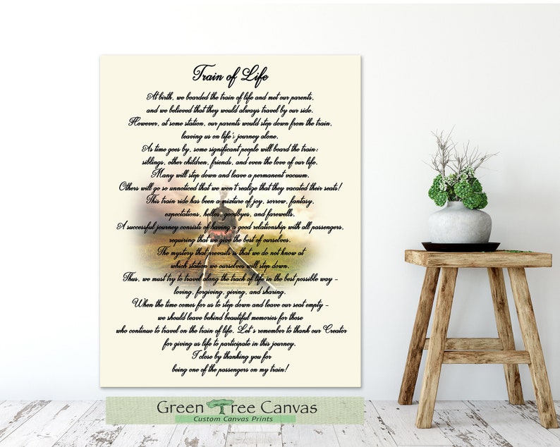 Life is Like a Journey on a Train Poem, Print Without a Frame ...