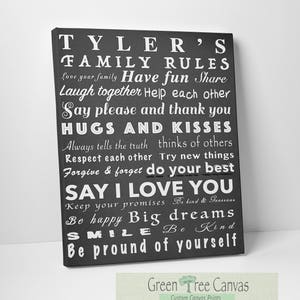 Family Rules Sign - Personalized Family Rules Sign - Family Rules Wall ...