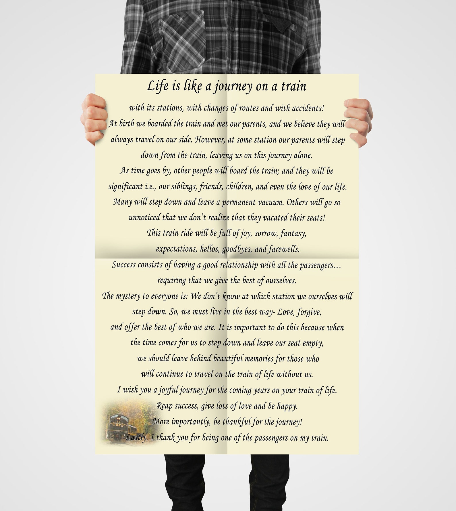 Life is Like a Journey on a Train Poem Canvas Poem Print - Etsy