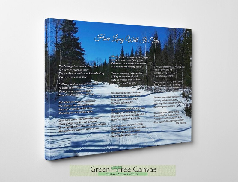 Custom Poem Print My Own Poem On Canvas Personalized Canvas Etsy