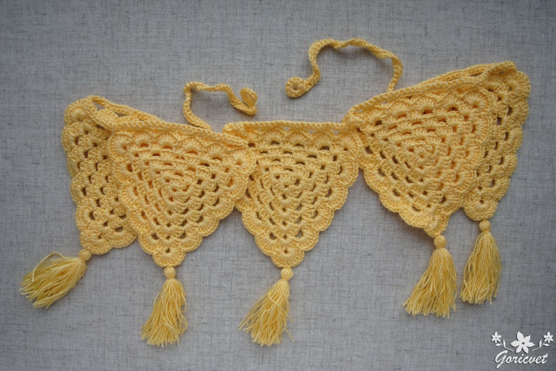 Crochet Triangles Garland Boho Wall Hanging Crochet Ornaments - Etsy