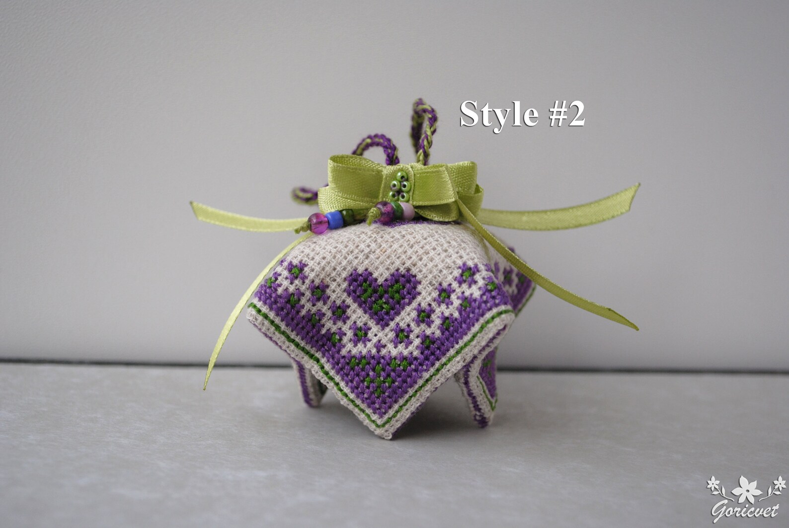 Hearts Embroidered Bell Hanging Fabric Ornaments Ukrainian - Etsy