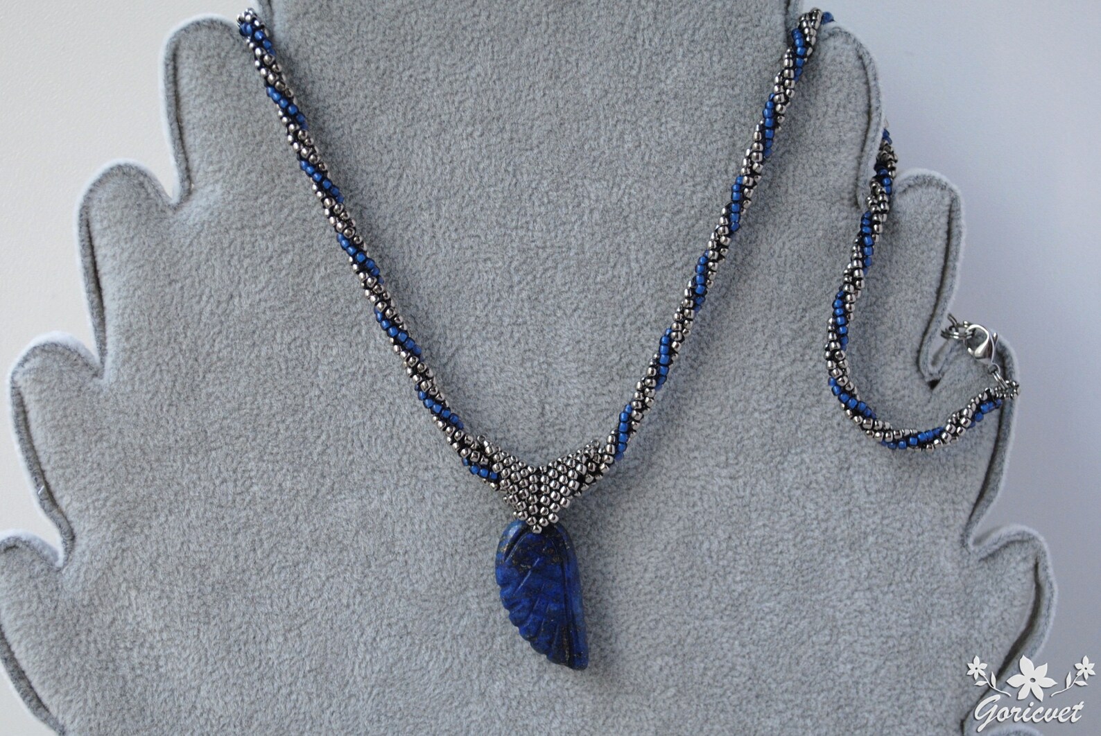 Lapis Lazuli Angel Wing Pendant: Beaded Boho Necklace, Energy Stone - Etsy