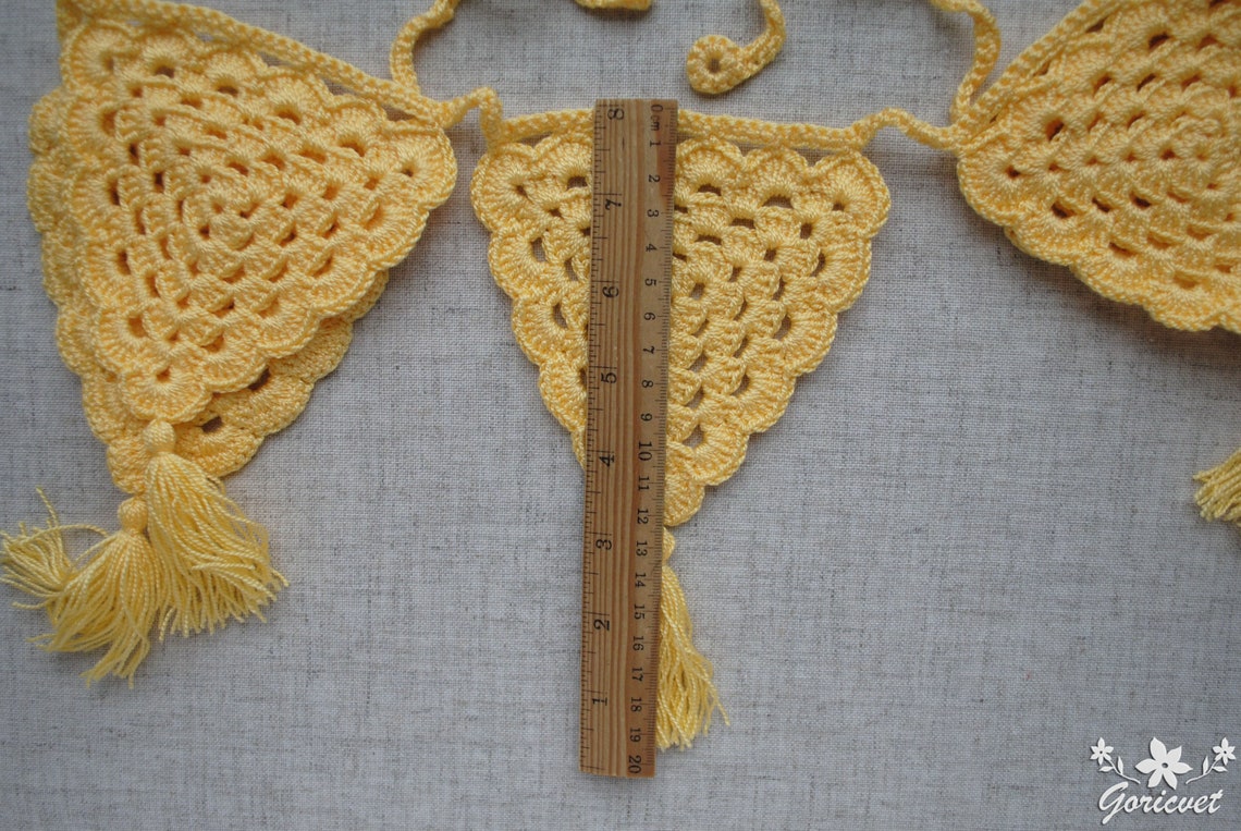 Crochet Triangles Garland Boho Wall Hanging Crochet Ornaments - Etsy