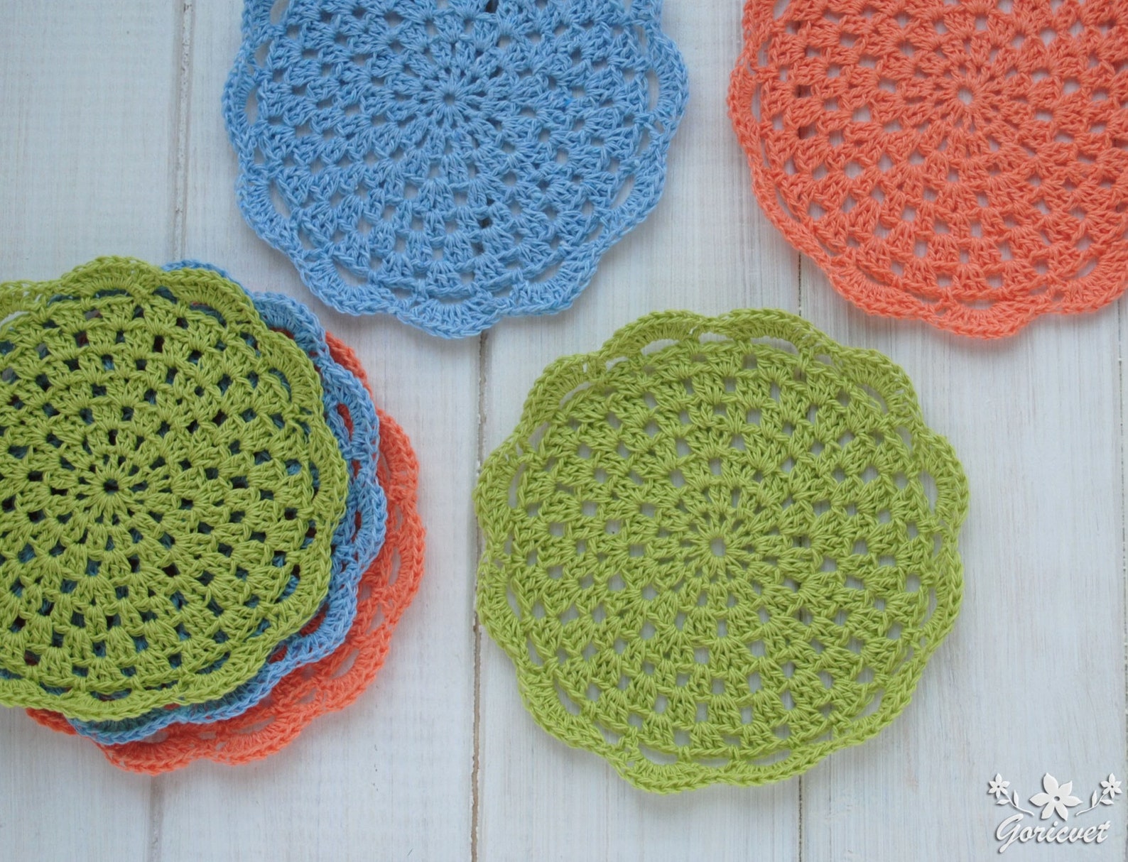 Crochet Lace Coasters Cotton Delicate Table Decor Multicolored - Etsy