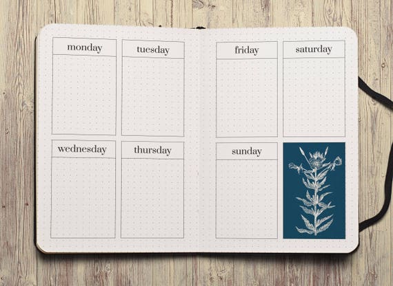 A5 Bujo Week Spread a5 bujo weekly spread bujo a5 bujo journal | Etsy