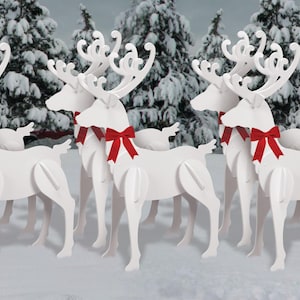 Red Sleigh + 8 Reindeer Combo - Etsy