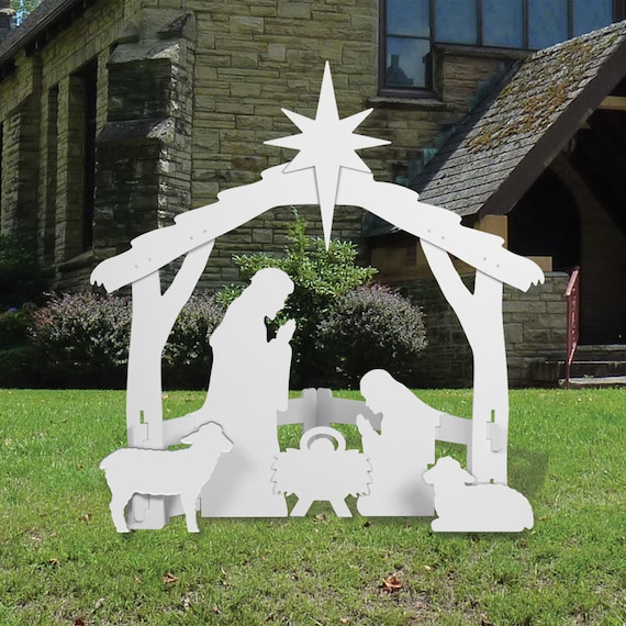 Large Outdoor White Nativity Scene - Etsy