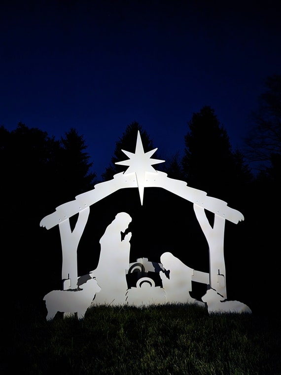 White Outdoor Nativity Silhouettes