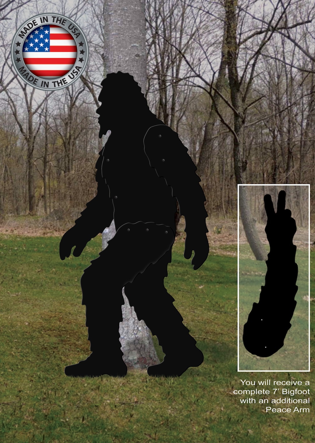 Giant All-weather Bigfoot Display With Peace Arm - Etsy