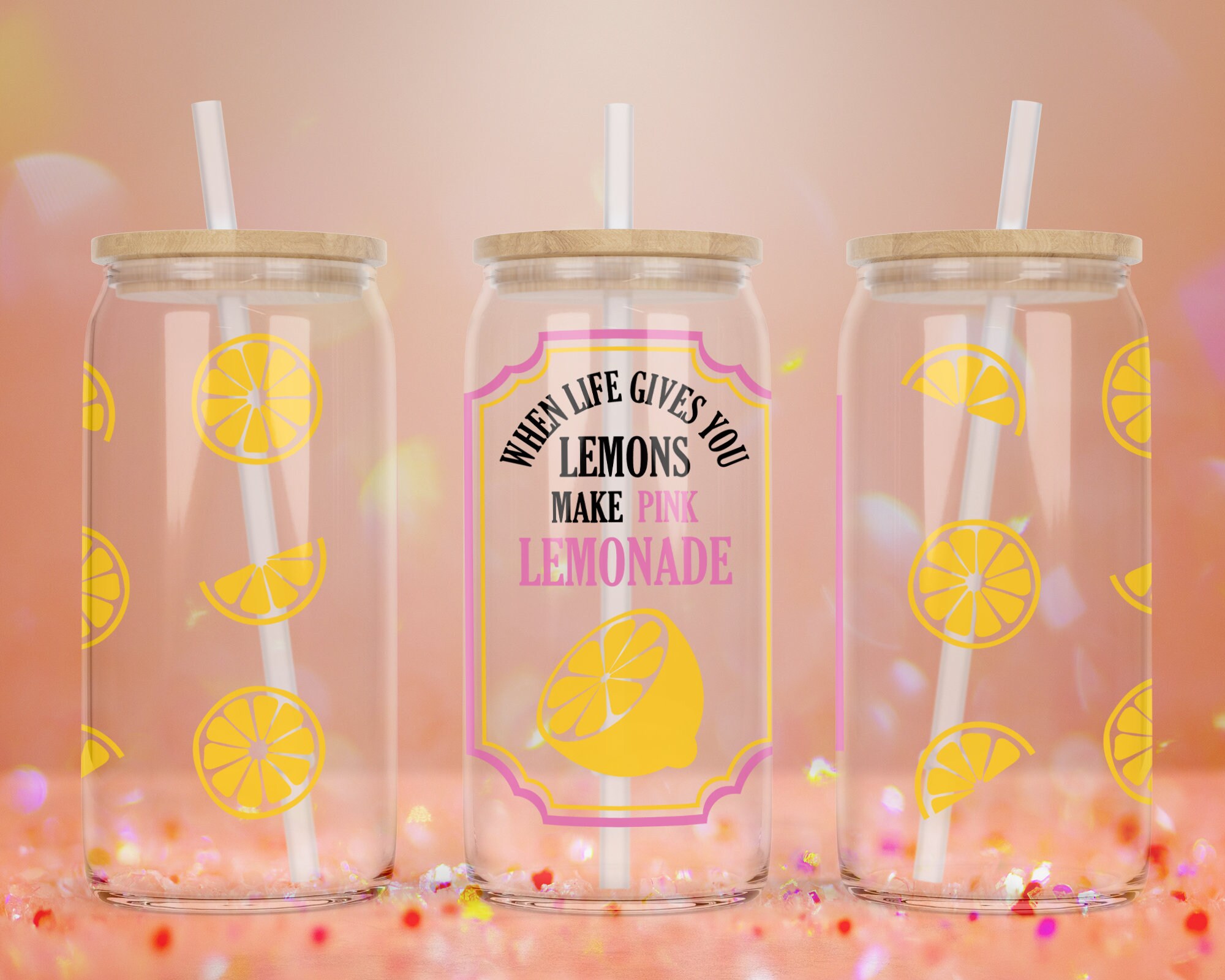 UV Printed Glass Cup 16oz - When Life Gives You Lemons Make Lemonade ...