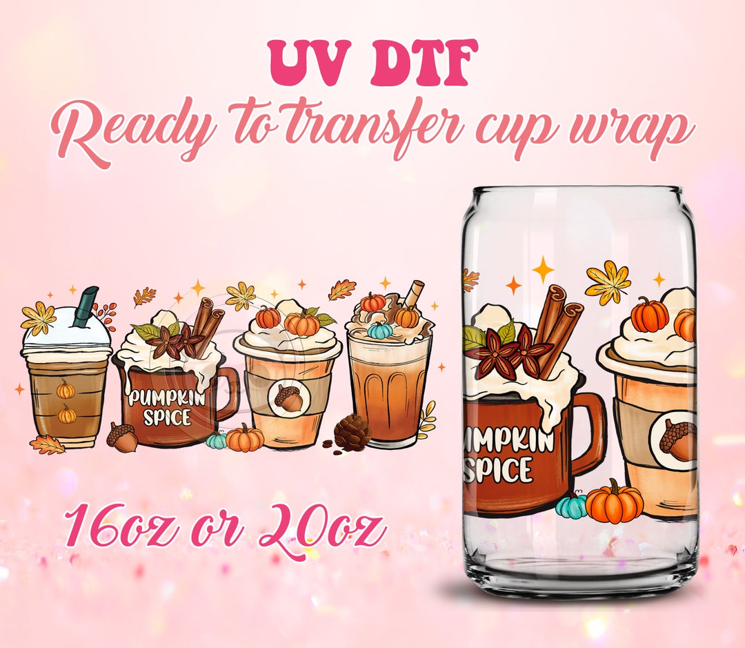 UV DTF Cup Wrap - Ready to Transfer Cups | Fall | Halloween - Pumpkin ...