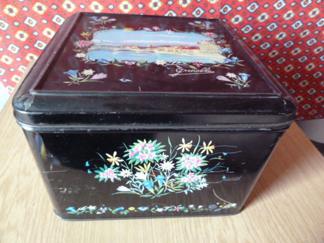 Old Large French Black Iron Box Vintage Grenoble Storage - Etsy