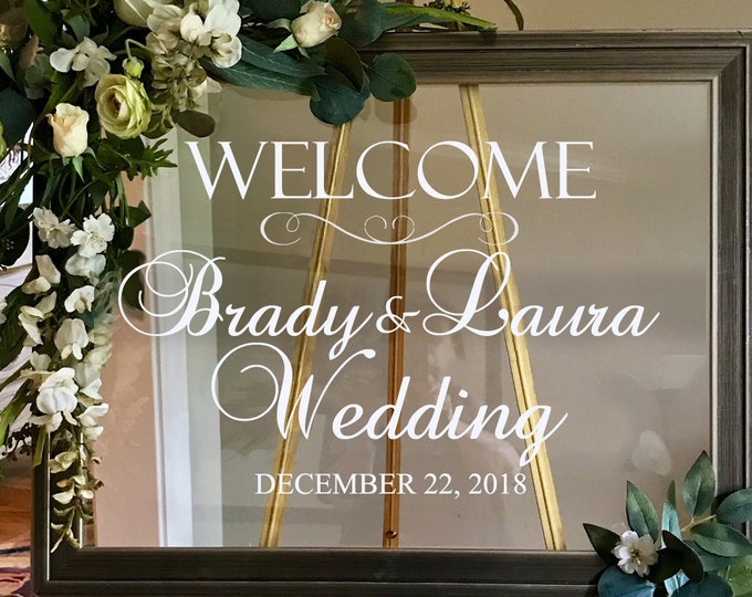 Wedding Welcome Decal Sticker-personalized Couples Names and Dates ...