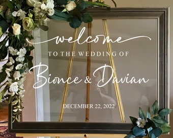 Wedding Welcome Decal Sticker-personalized Couples Names and Dates ...